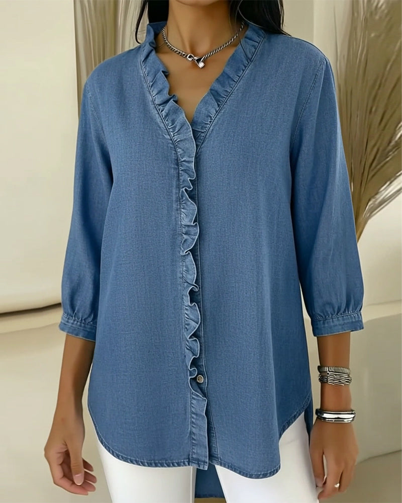 Selyra - Blouse Élégante à Volants Féminins – Sérene Montréal